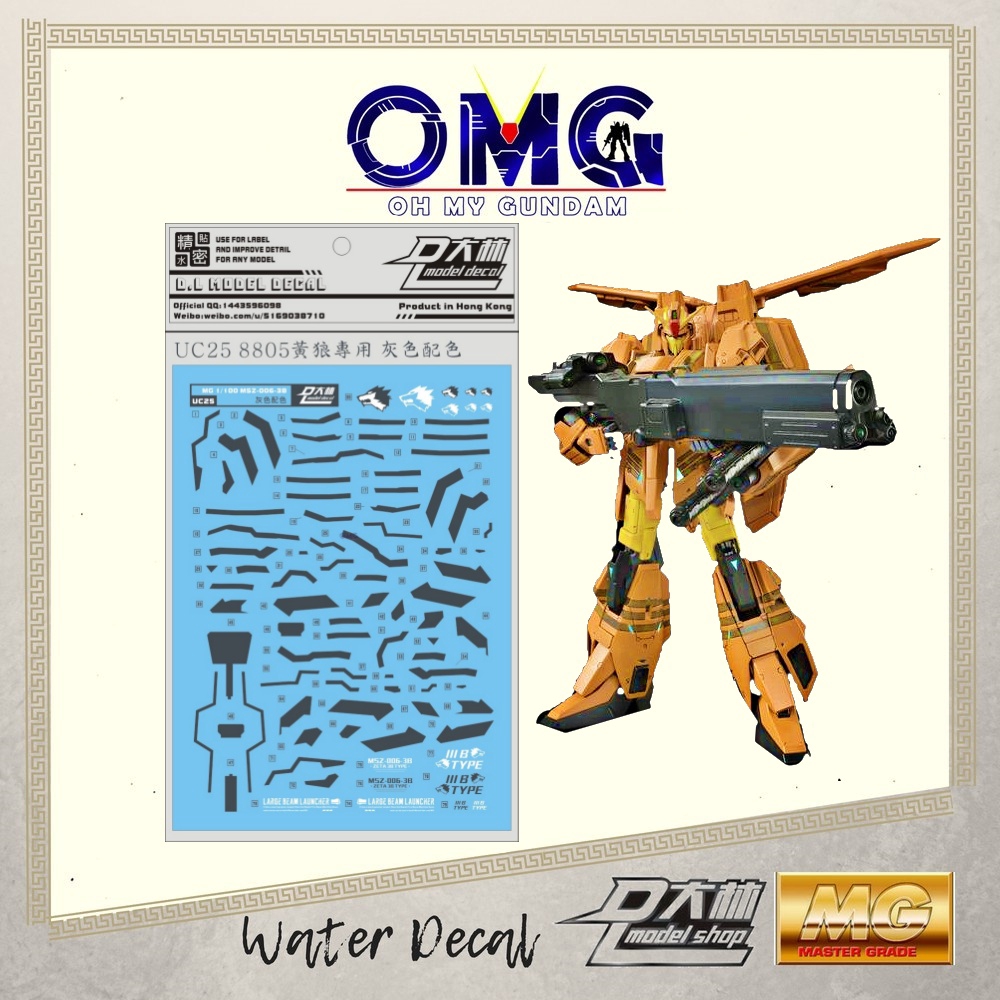 Dalin Water Decal UC25 MG Zeta Gray Water Decal Zeta Gray Water Decals ...