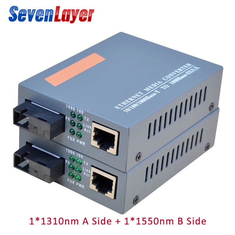 Gigabit Fiber Optical Media Converter HTB-GS-03 A&B 1000Mbps Single Mode Single Fiber SC Port ...