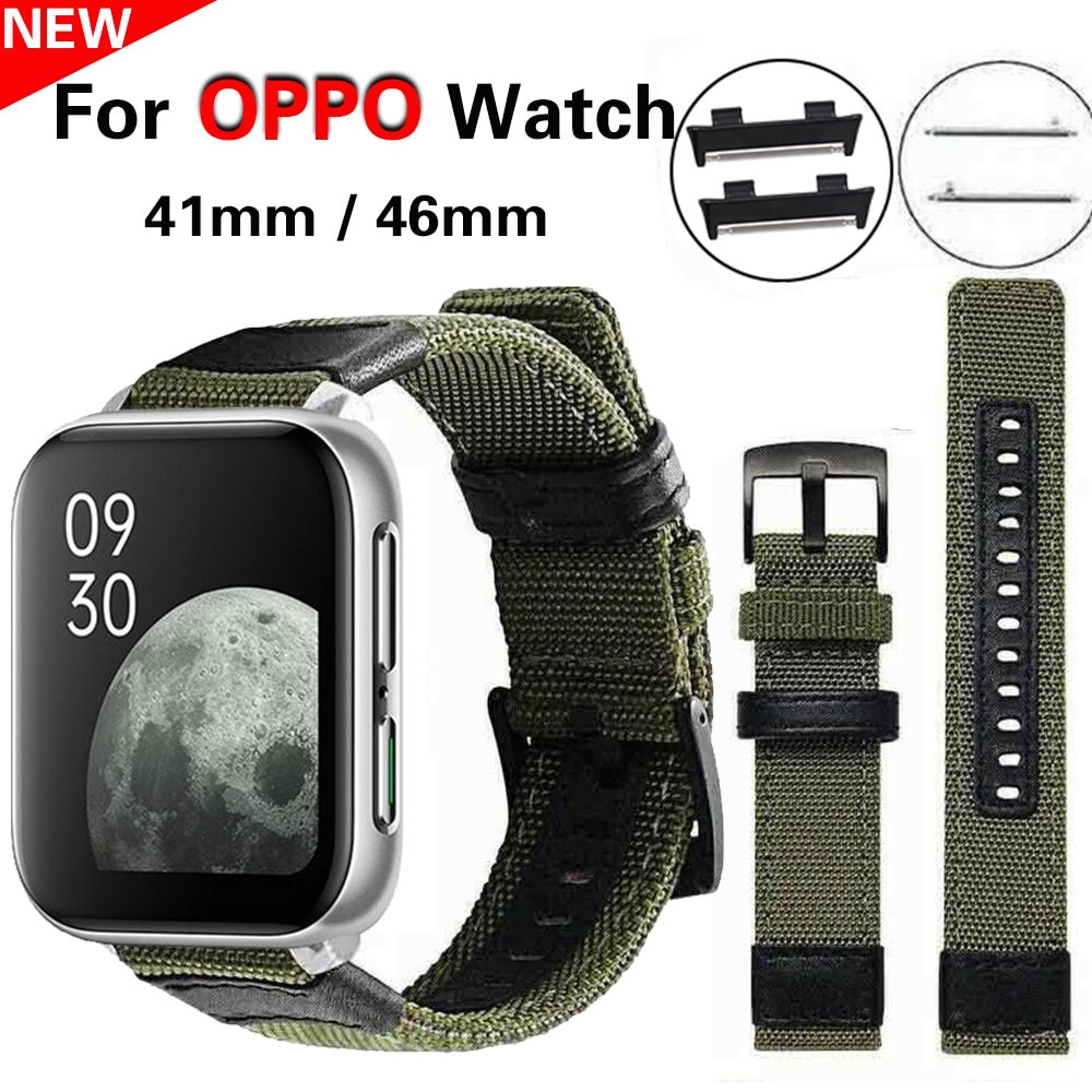 Nylon Fabric Wrist Strap For OPPOWatch2 42mm 46mm Nylon Bracelet Band ...