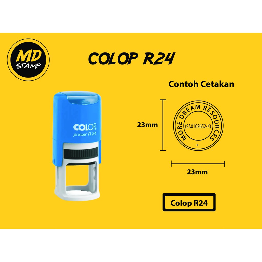 Rubber Stamp COLOP Printer Round Self-Inking Stamp R24 R30 | Shopee Malaysia