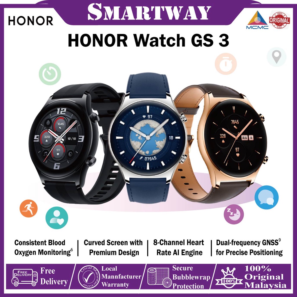 HONOR Watch GS 3 / HONOR Watch GS3 [ 4GB ROM ] 100+ Workout Modes | One ...