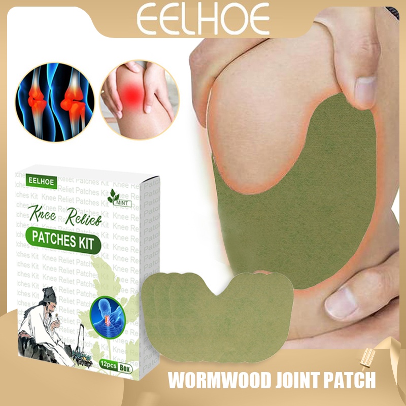 Eelhoe Wormwood Joint Patch Knee Relief Patches Kit With Natural Herbal Artemisia & Ginger (12 ...