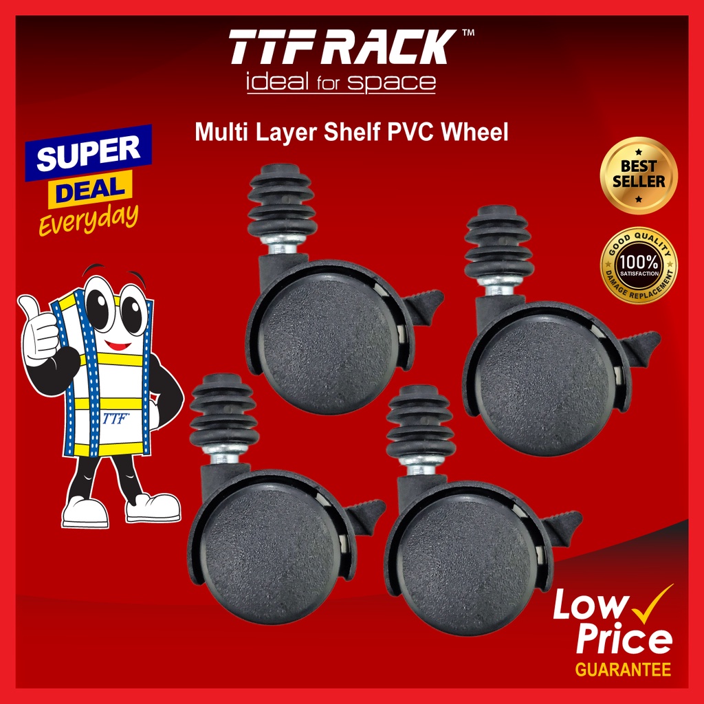 TTF Rack™️ (MLS-PW) Multi Layer Shelf PVC Wheel/ Kitchen Rack Pot Rack ...