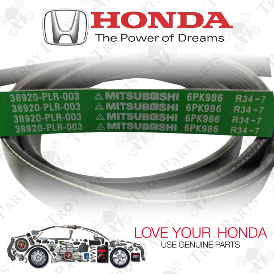 Original Honda Fan Belt 38920-PLR-003 for Honda Civic 1.7 S5A - 6PK986 ( 6PK985 / 6PK990 ...