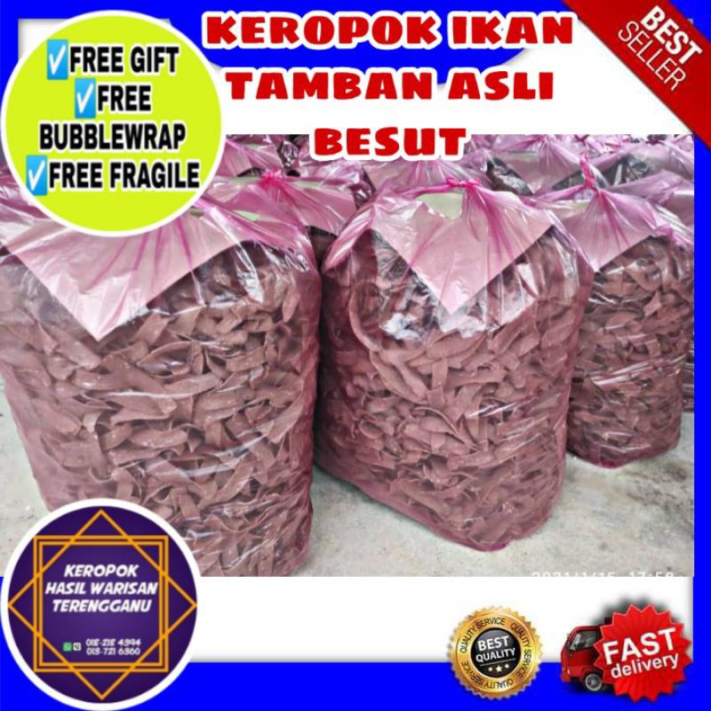 (1kg)keropok ikan tambang syiling/skeleng/bulat/panjang/lidah ayam asli ...