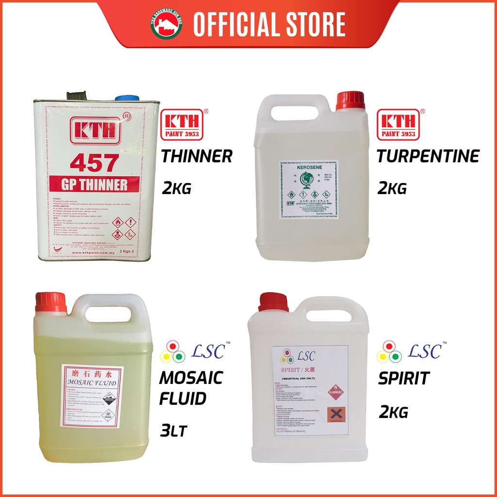 KTH & LSC Brand Thinner / Turpentine / Spirit / Mosaic Fluid | Shopee ...