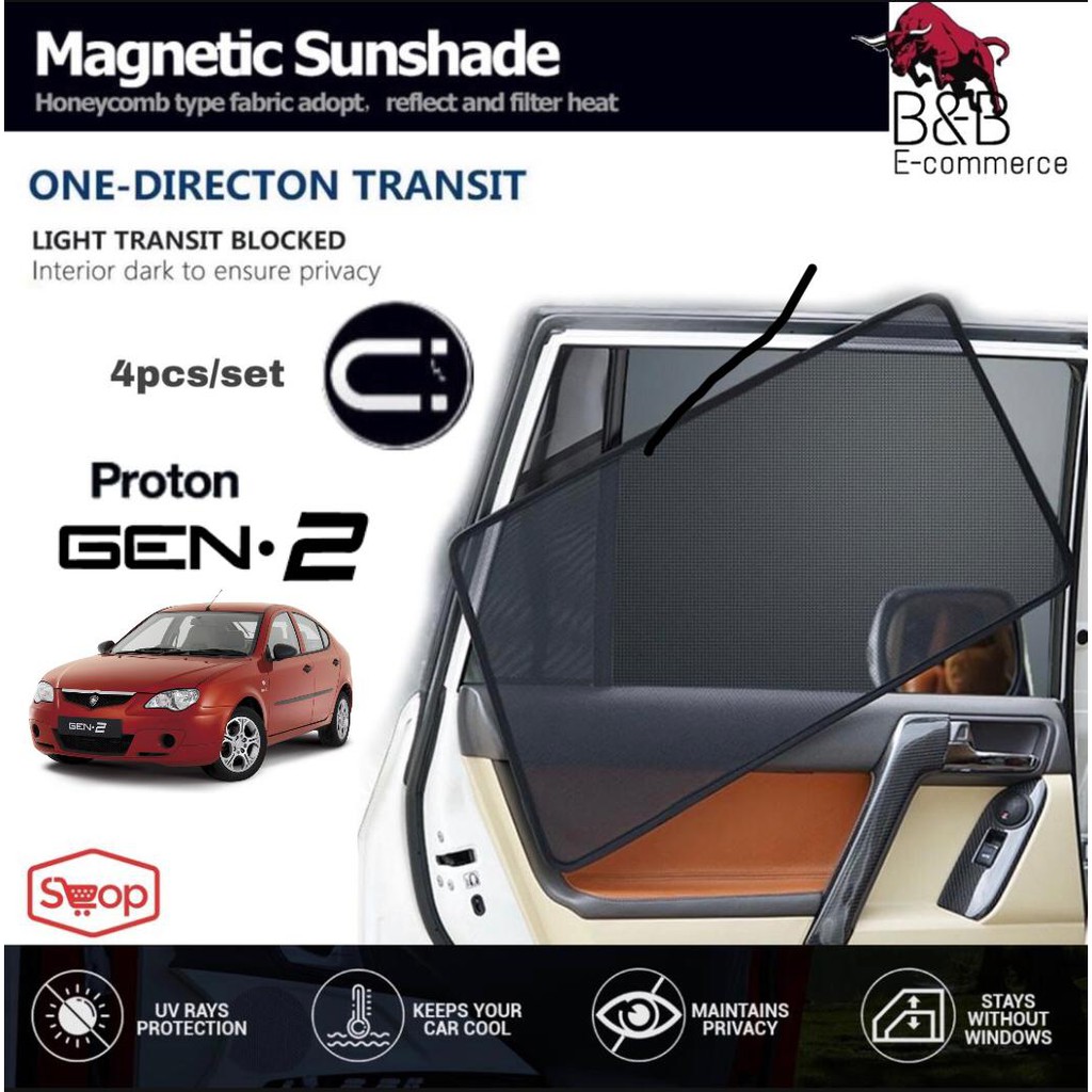 Magnetic Sunshade Proton Gen-2 Gen2 Magnet Sun Shade (4pcs) | Shopee ...