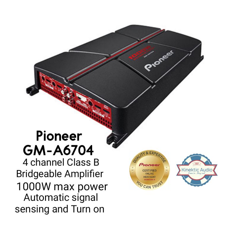 Pioneer GM-A6704 - 4-Channel Bridgeable Amplifier with Bass Boost 1000 Watts Max Power/CAR ...