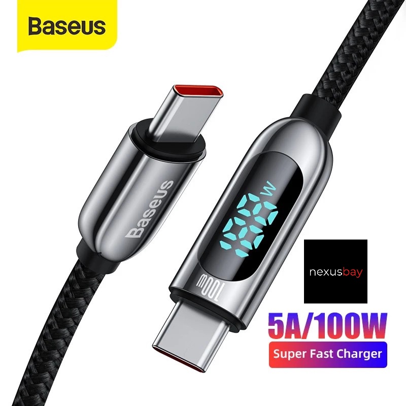 Baseus PD 100W Fast Charging Type C Cable For Laptop | Shopee Malaysia