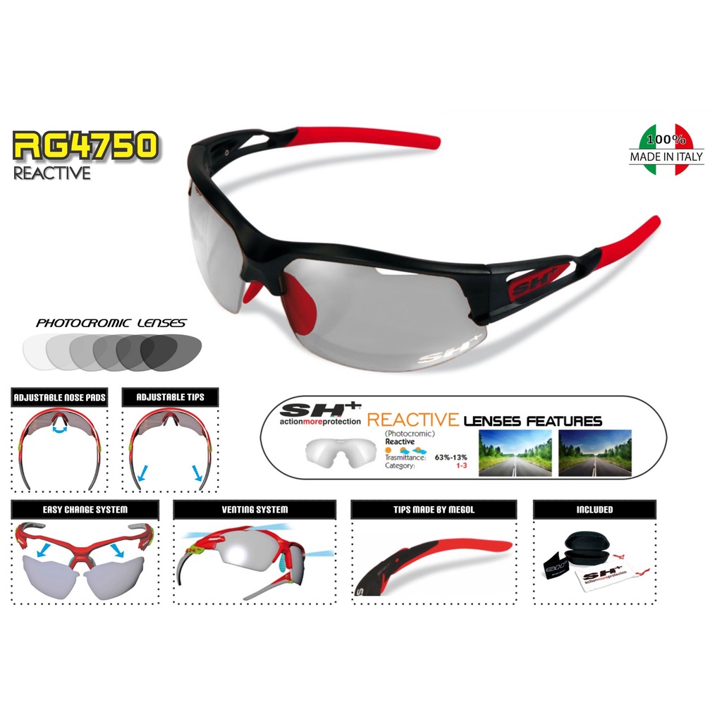 SH+ RG4750 REACTIVE SUNGLASSES EYEWEAR MADE IN ITALY - 3984 | Shopee ...