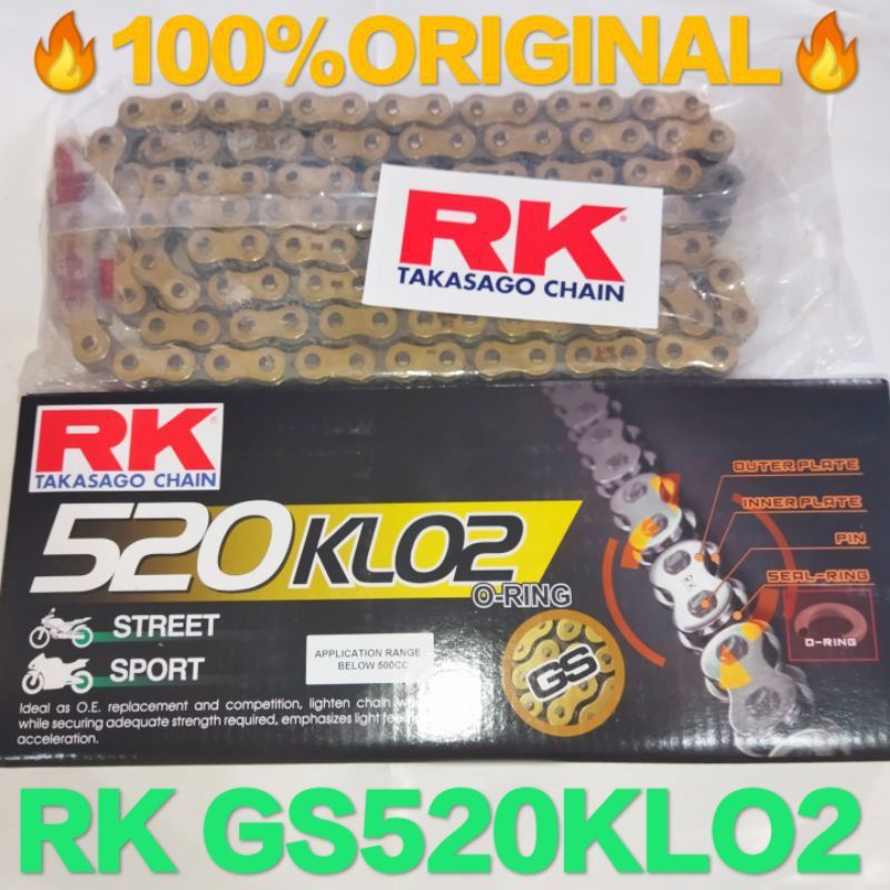 RK O-RING GOLD CHAIN 520 KLO2 GS 120L(GOD/NORMAL) | Shopee Malaysia
