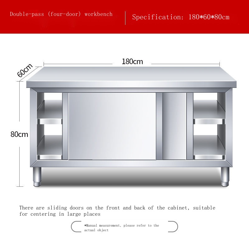 Stainless steel sliding door worktable, vegetable cutting table ...