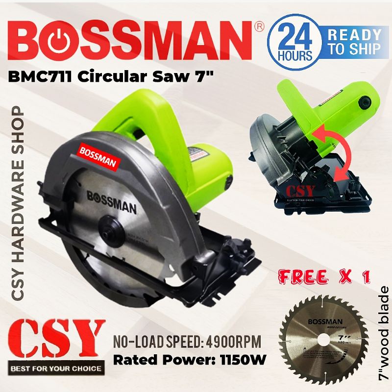 Bossman BMC711 Circular Saw 7" / Mesin Potong Kayu 7" | Shopee Malaysia