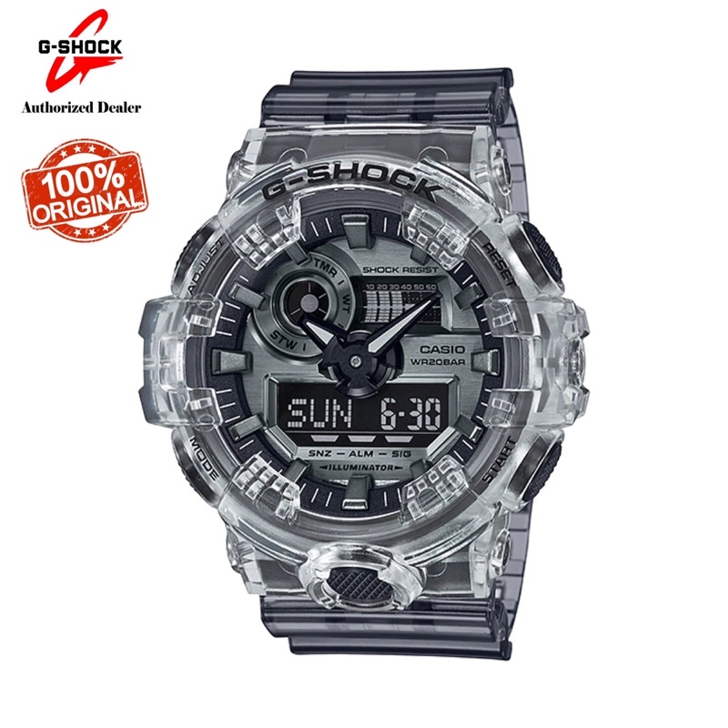 Casio G-Shock 💯(Ori) Transparent Black Jelly GA-700 / GA-700SK / GA ...