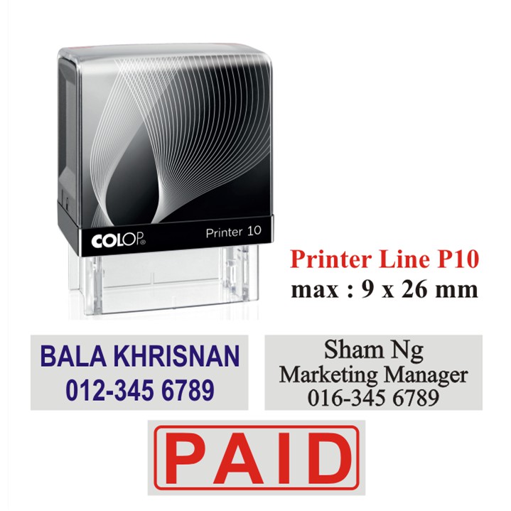 COLOP RUBBER STAMP P10, P20, P30, P40, P50, P60 With Rubber / Colop Stamp Chop / COLOP Printer ...