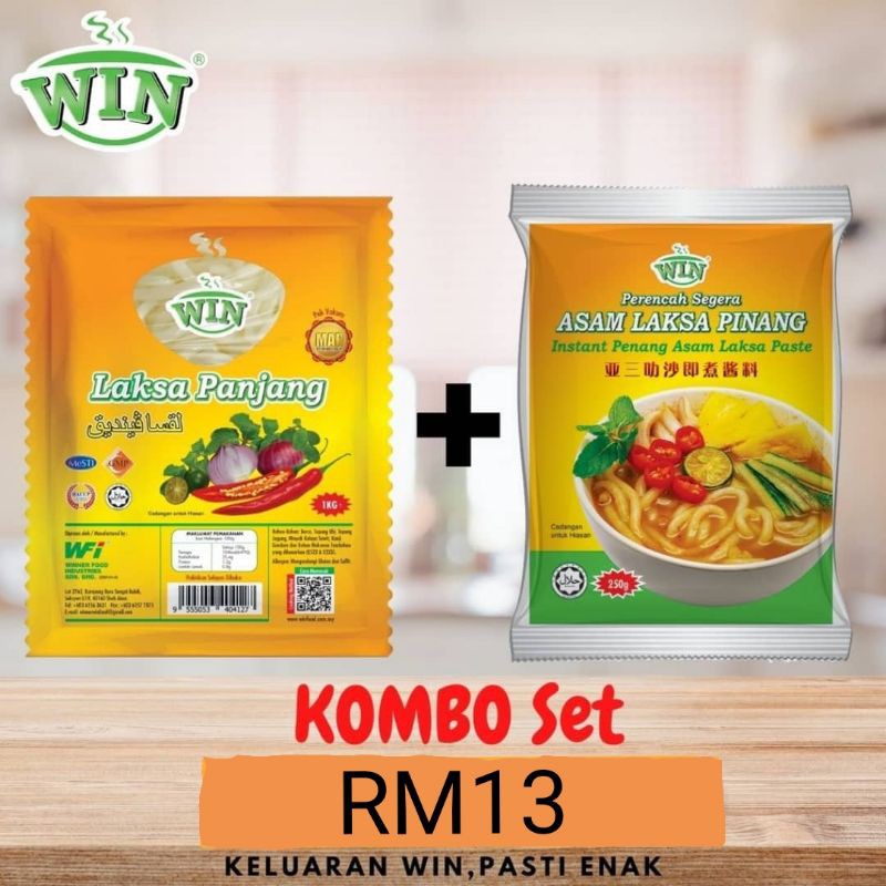 [Halal] WIN Laksa Panjang & Perencah Asam Laksa Combo Set | Shopee Malaysia