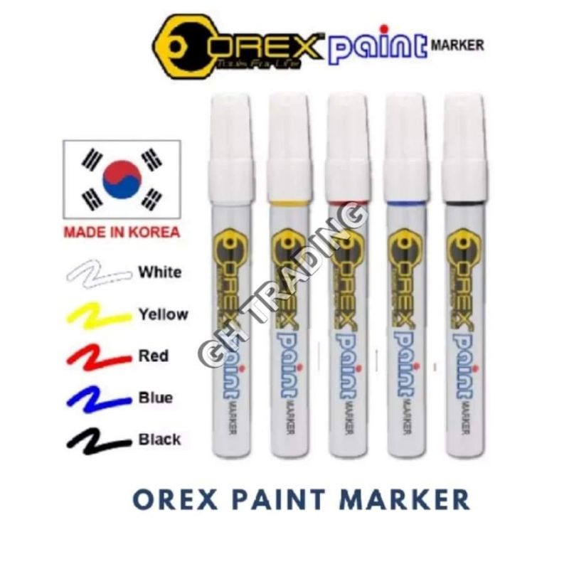 Paint Marker OREX (Red/Yellow/Black/Blue/White/Gold/Silver) Made In ...
