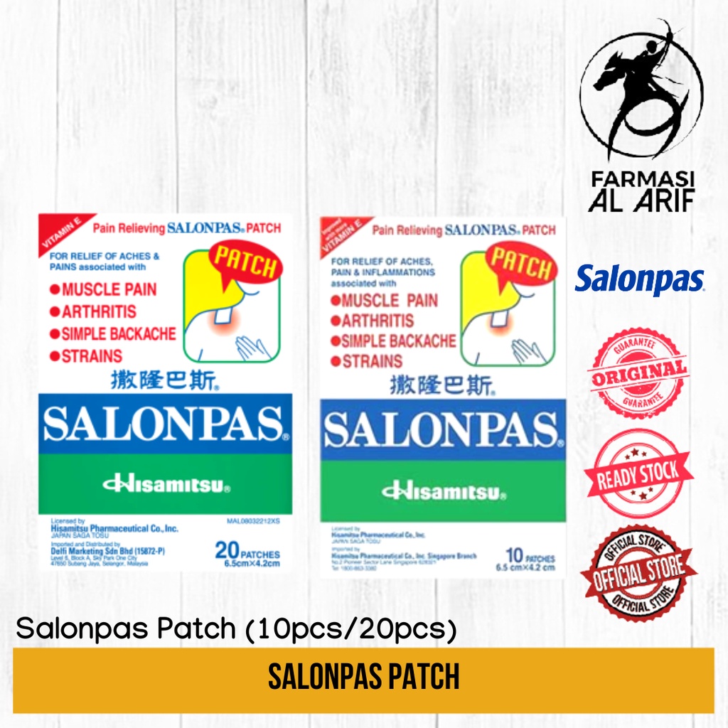 SALONPAS Patches (10's/20's) - body/muscle ache/joint pain/stiff ...
