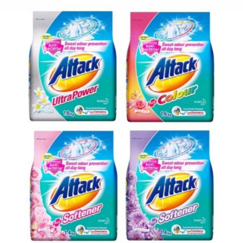 KAO Attack Detergent Powder 1.6 / 1.4kg Ultra Power / Colour / Sweet ...