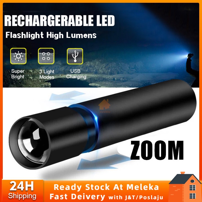 Rechargeable Flashlight Portable LED Torch Light Super Bright Mini ...