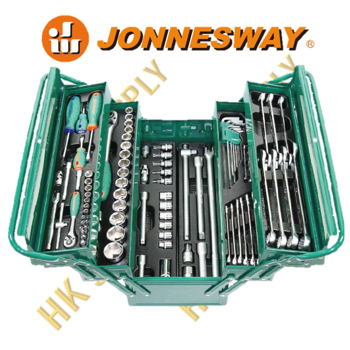 JONNESWAY 92PCS TOOL CHEST SET WITH 1/4", 3/8" & 1/2" DR. SOCKET C ...