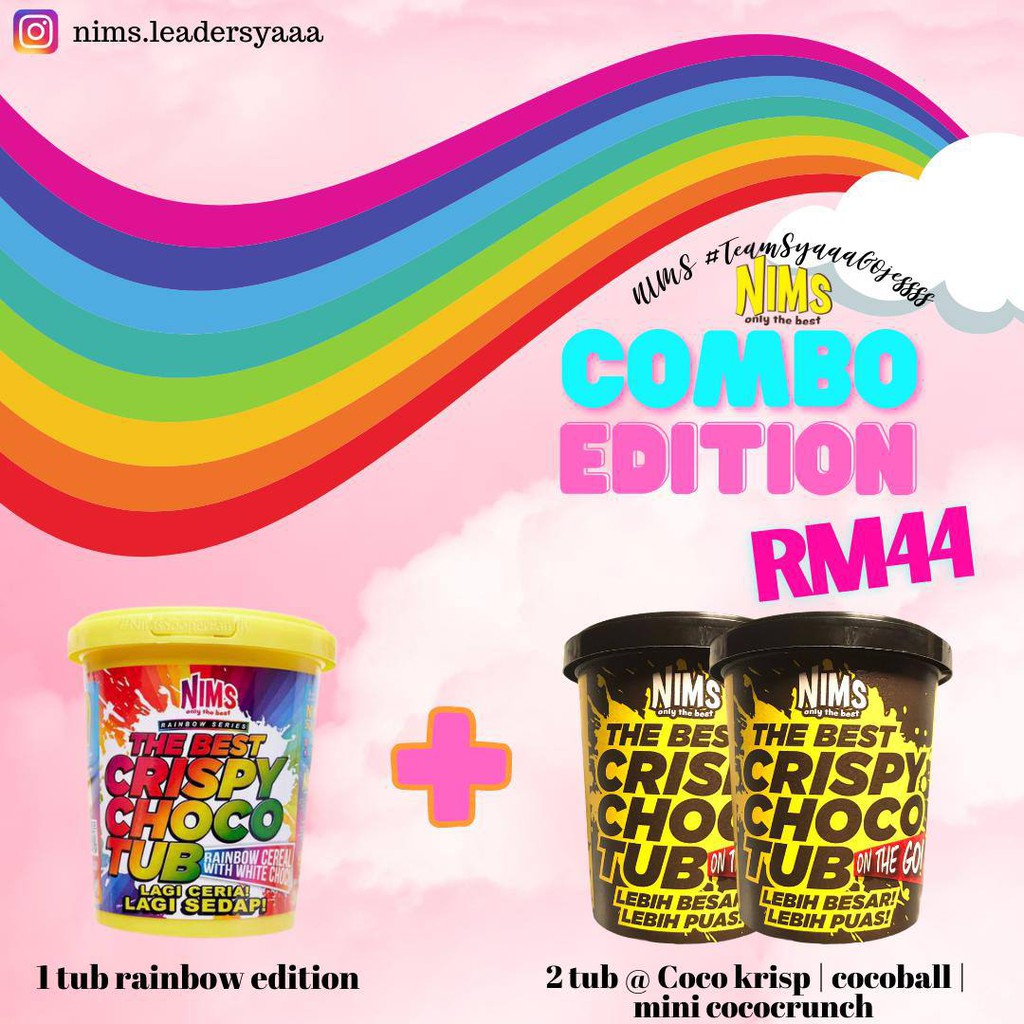 💥COMBO💥 NIMS CRISPY CHOCOTUB RAINBOW SERIES🌈🤩 | Shopee Malaysia