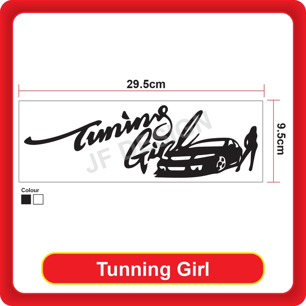 Quality Car Sticker Tunning Girl [29.5cm x 9.5cm][Sticker Cutting ...