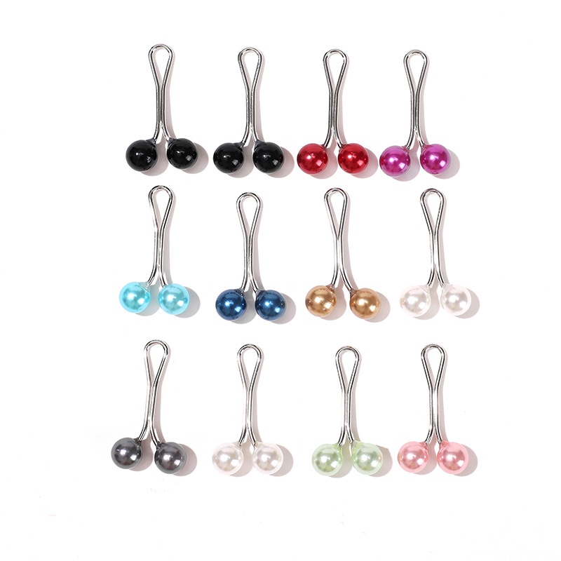 Jifang 12pcs/set Colorful Pearls Muslim Hijabs Pins U shape Hijab Clips ...