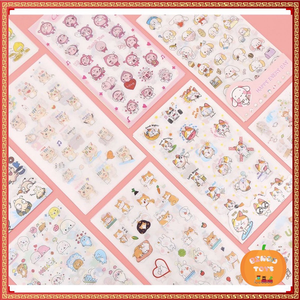 Stickers with many cute image patterns (12 Pages - Each page has ...