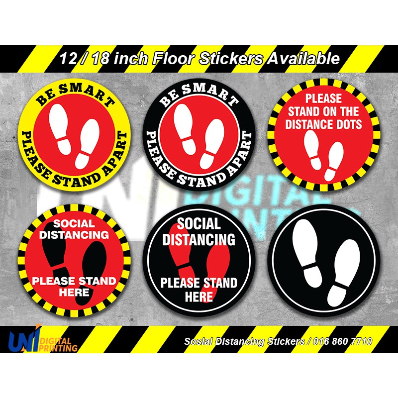 Social Distance stickers (With UV Laminating) | Shopee Malaysia