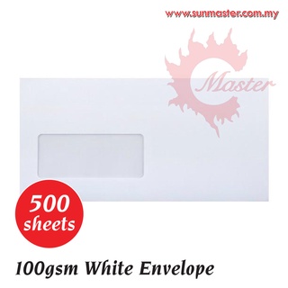 4 1/2" x 9 1/2" Window White Envelope | Sampul Surat Putih | Shopee ...
