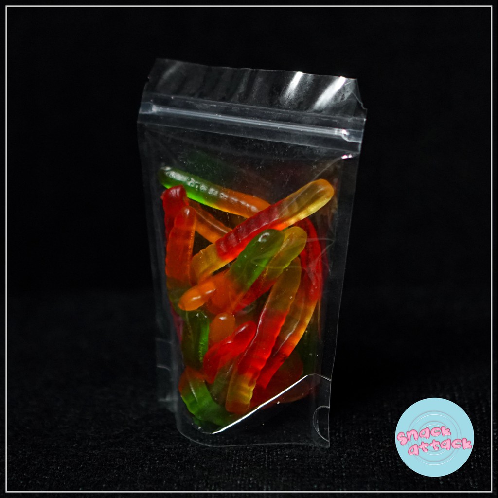 Bebeto Worms Gummy Candy - 100g [REPACK] [Resealable Zip Lock Bag] Gula ...