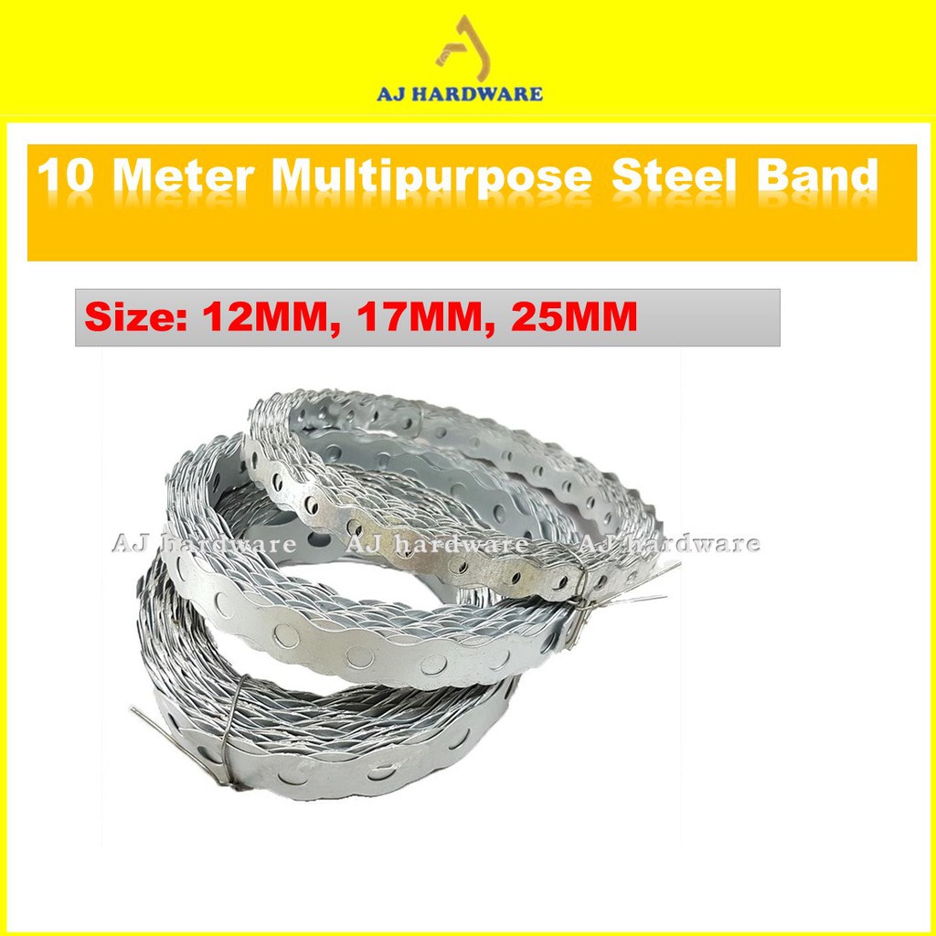 Steel Band Besi 88 Besi lubang lubang 12MM /17MM /25MM X10M(1 ROLL ...