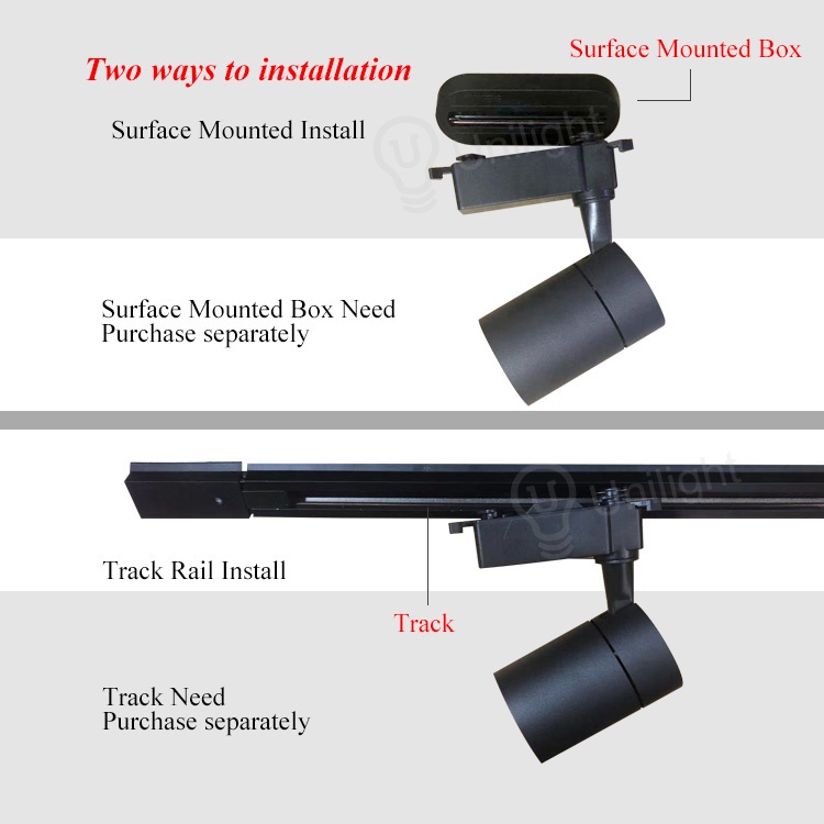 READY STOCK 15W-30W Set 3Light + 1Track lampu LED COB Lens Track light ...