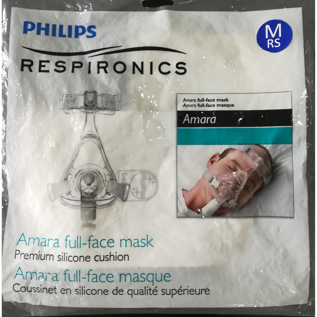 Philips Respironics Amara Silicone Full Face Mask With Headgear - Size ...