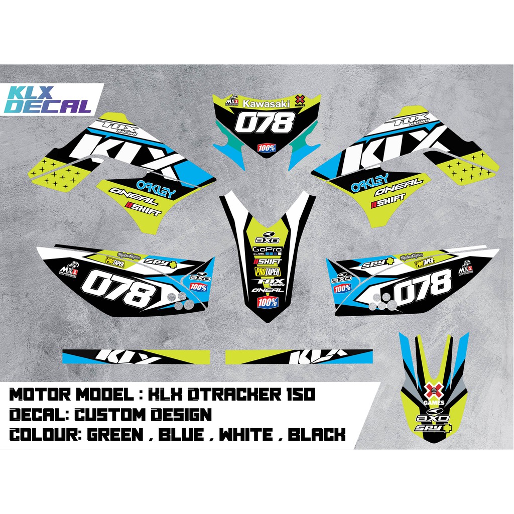 KLX Dtracker 150 S / L Decal | Custom Design | Shopee Malaysia