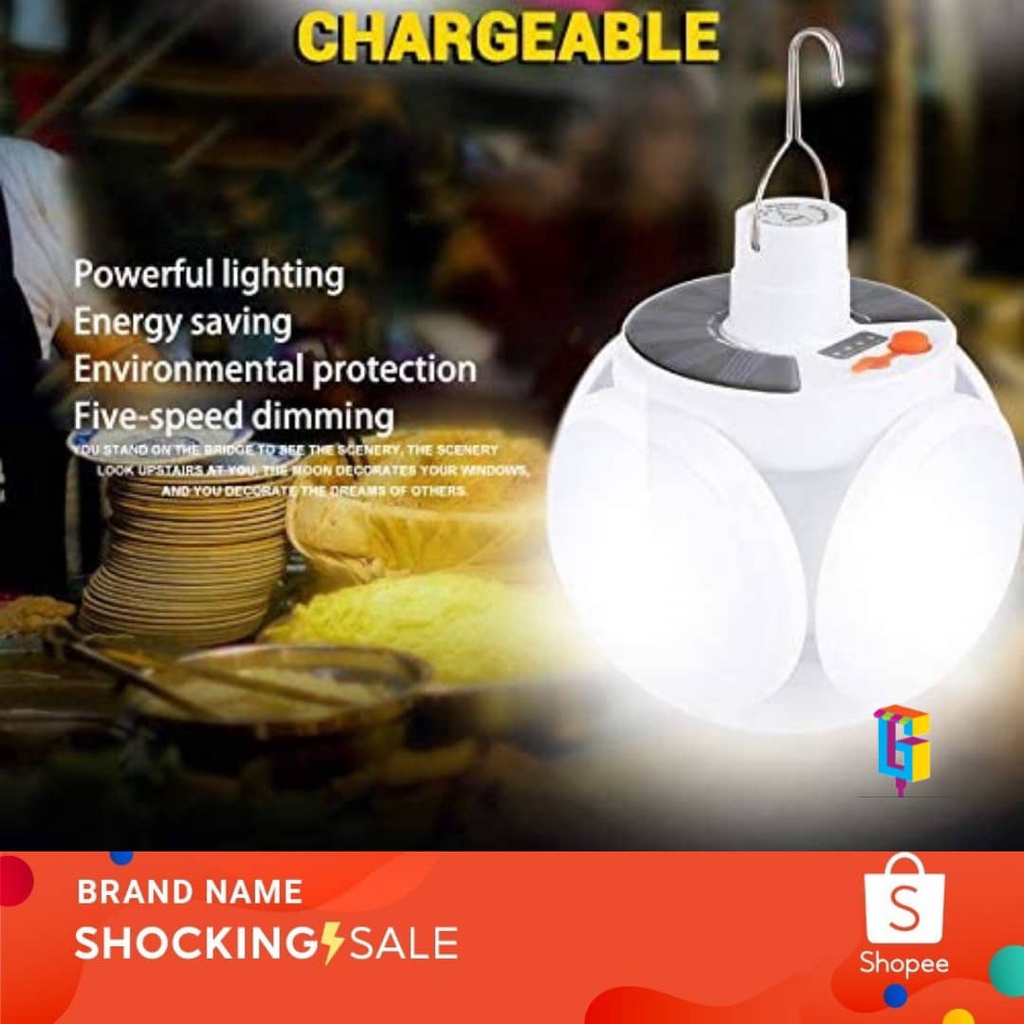 Solar Emergency Charging Lamp Waterproof Rechargeable LED Light ...