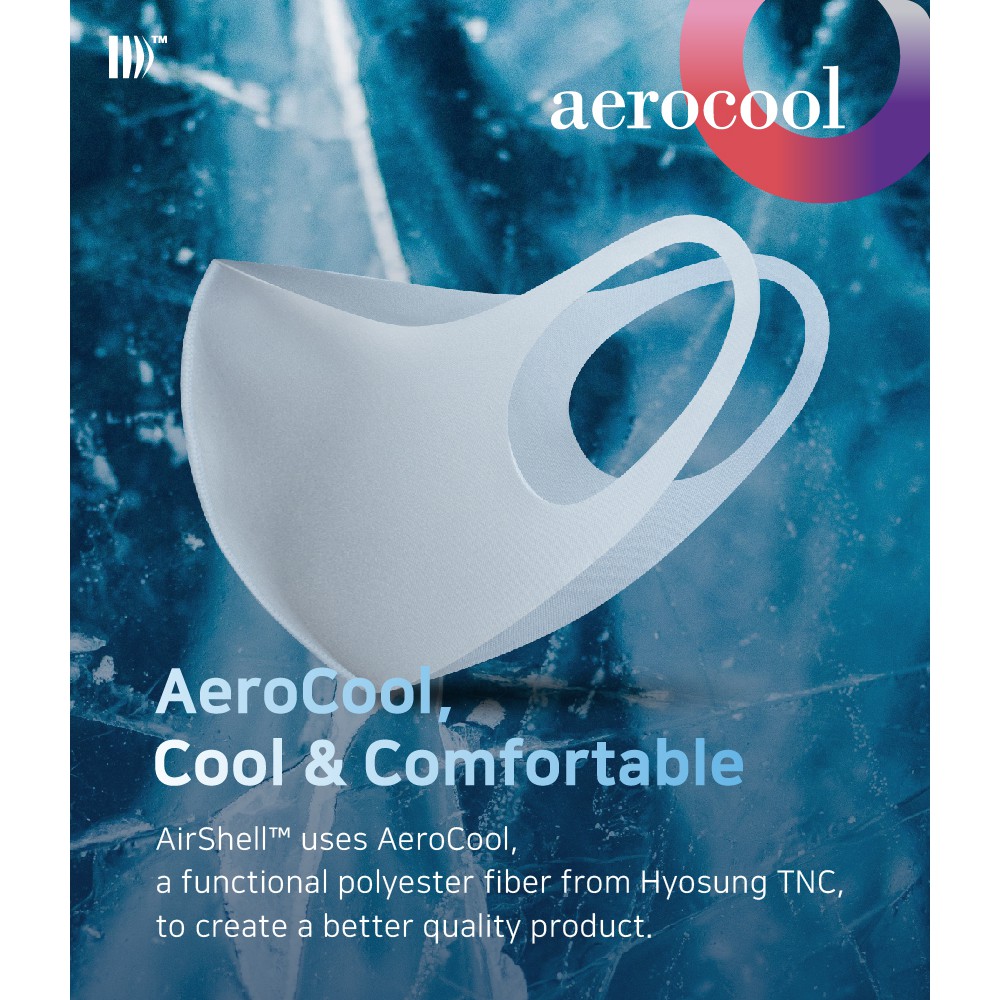 AirShell Korean Antibacterial Reusable Cool Fashion Mask - White | Shopee Malaysia