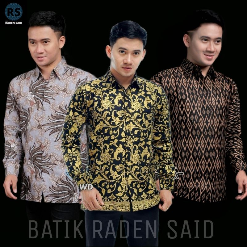 KEMEJA Men's BATIK UNIFORM LONG SLEEVES M L XL XXL - MEN'S BATIK SHIRT ...