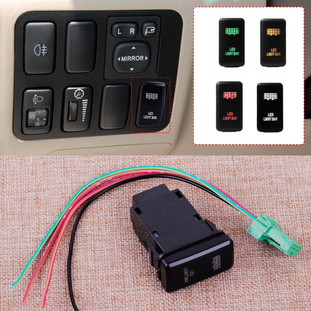 CITALL 12V LED Fog Light Push Button on/off Switch with Harness Wire ...