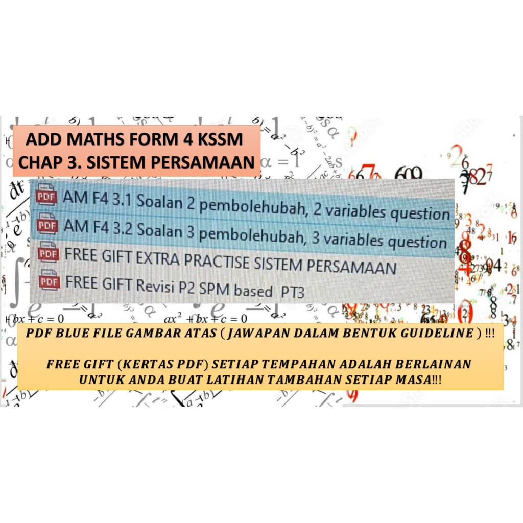 PDF KSSM ADD MATHS FORM 4 | Shopee Malaysia