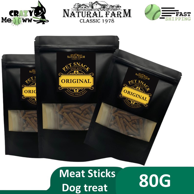 Natural Farm Original SMOKED Meat Sticks Dog Snack 80g - (Chicken, Fish ...