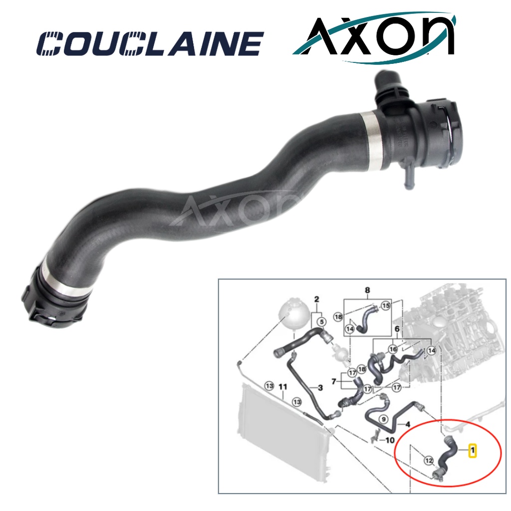 BMW N20 F20 F30 125 320 328 F10 520 Upper Radiator Coolant Hose Water ...