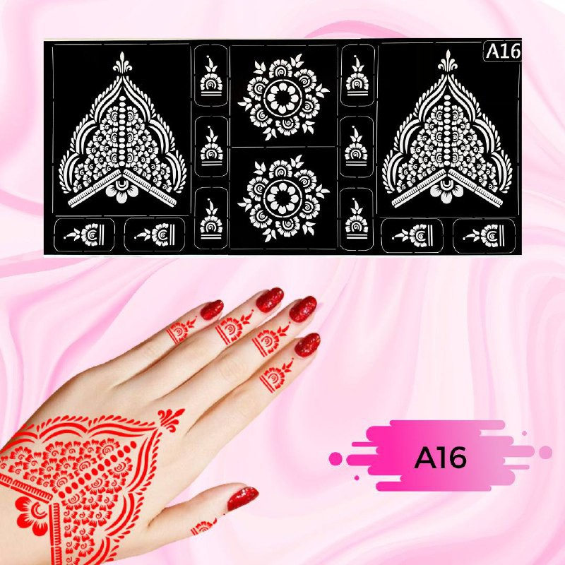Sticker Inai Pengantin / Henna Sticker / Mehndi Stencil (A16) | Shopee ...