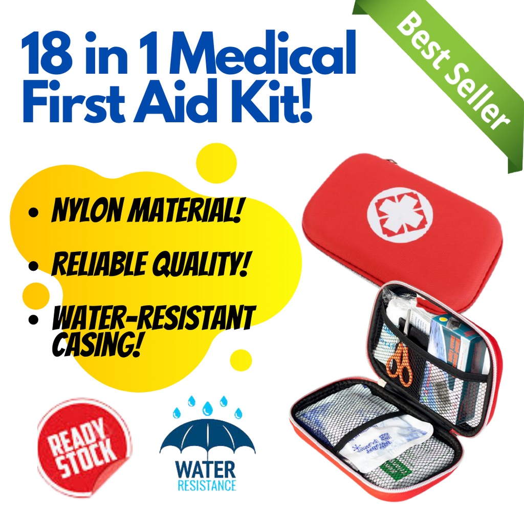 [#2 Best Seller] 18 in 1 Medical First Aid Kit with Casing | Emergency ...