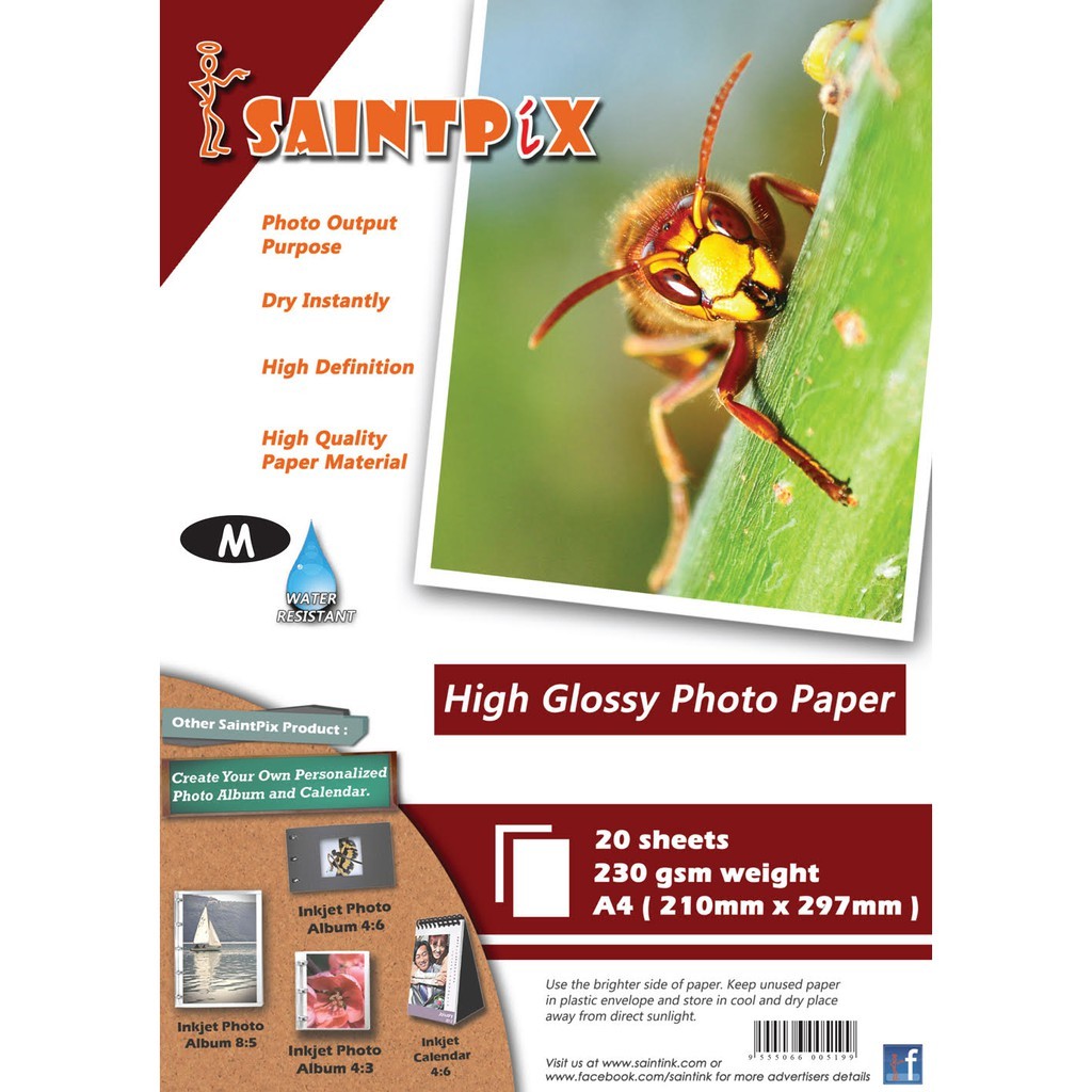 A4 SaintInk Glossy Paper 230gsm (20 sheets) | Shopee Malaysia