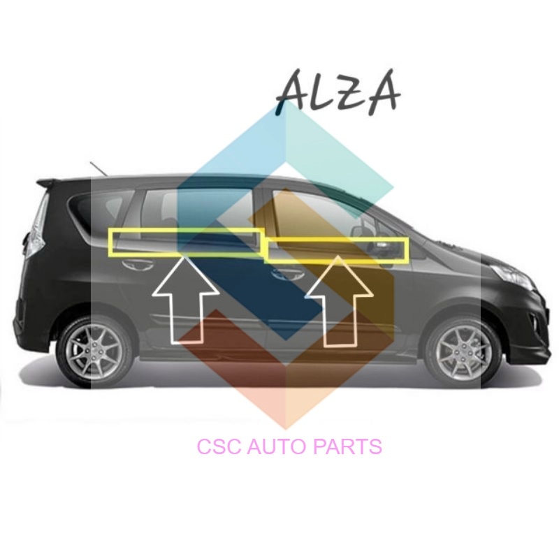 OEM PERODUA ALZA OUTDOOR GLASS MOULDING DOOR OUTER GLASS MOULDING GETAH ...