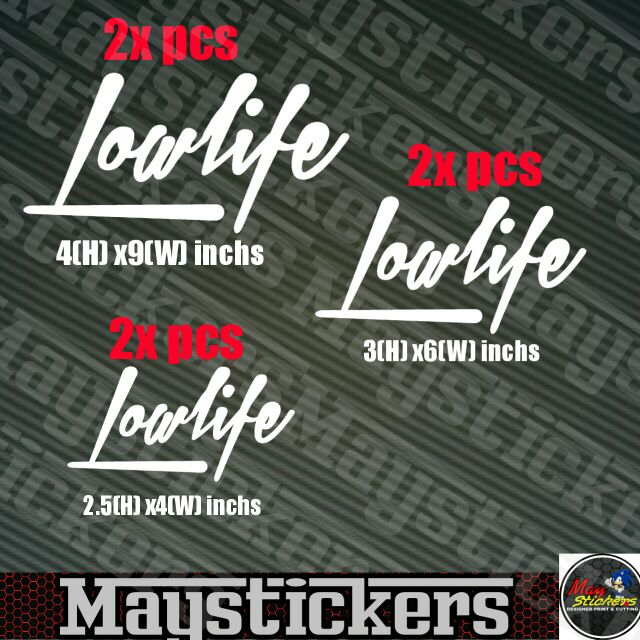 Car sticker BODY/MIRROR/MOTORCYCLE (LOW LIFE) JDM,LOGO,DECAL | Shopee ...