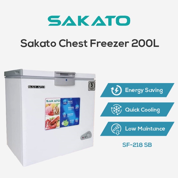 SAKATO CHEST FREEZER 200L SF218SB QUICK COOLING | Shopee Malaysia