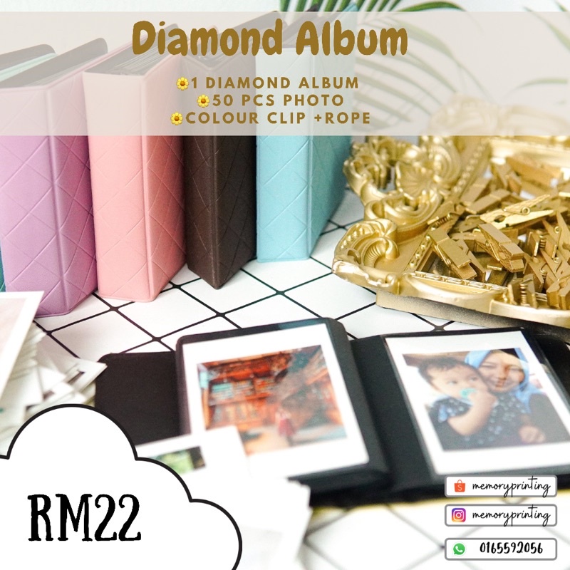 Diamond Album Lomo Printing🔥Pakej Album Black Frame 🔥 Pakej White Frame ...